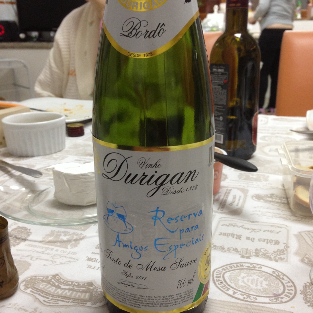 Vinhos Durigan Tinto de Mesa Suave Reserva Para Amigos Especiais