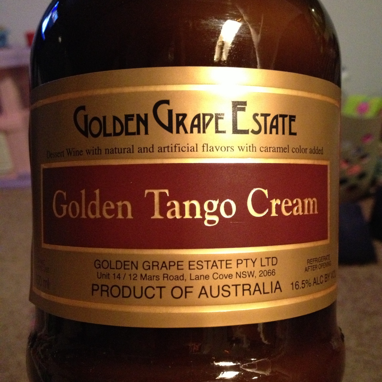 Golden Grape Estate Golden Tango Cream