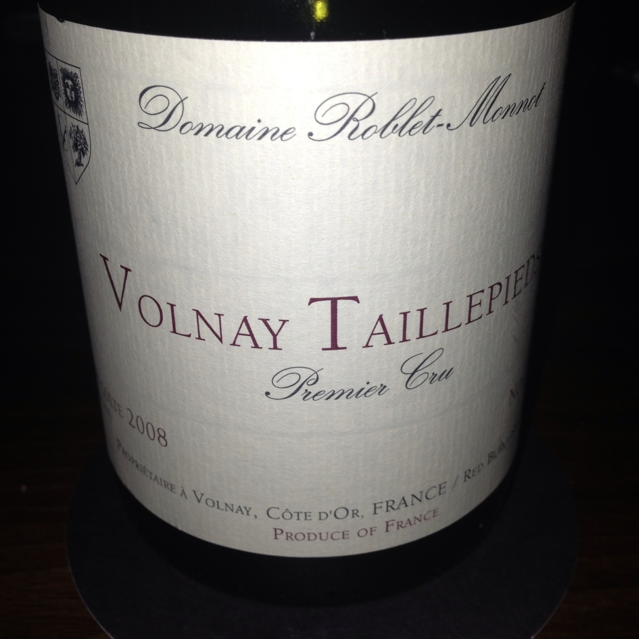 Domaine Roblet-Monnot Taillepieds Volnay 1er Cru Pinot Noir