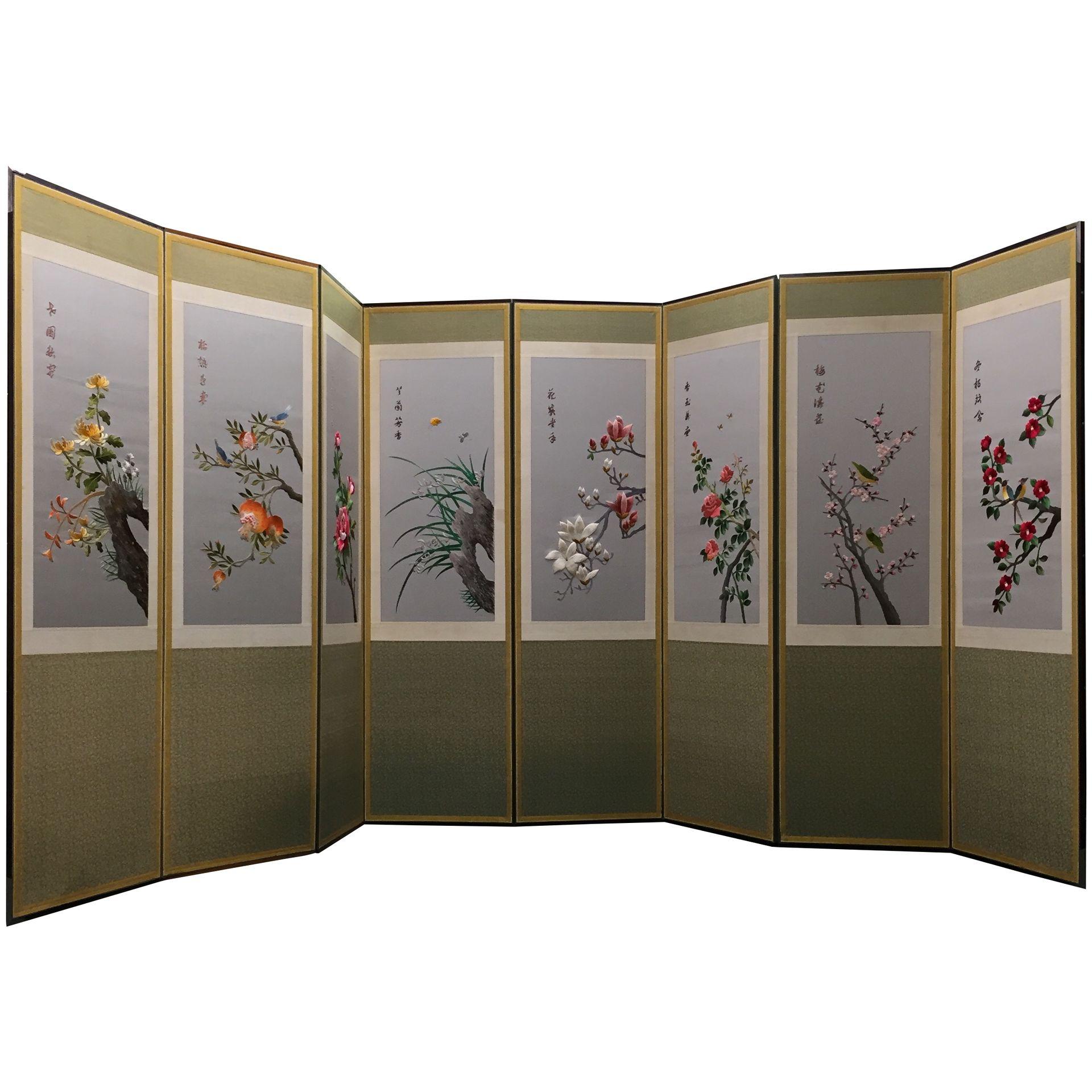 Eight Panel Asian Silk Screen | Design Plus Gallery
