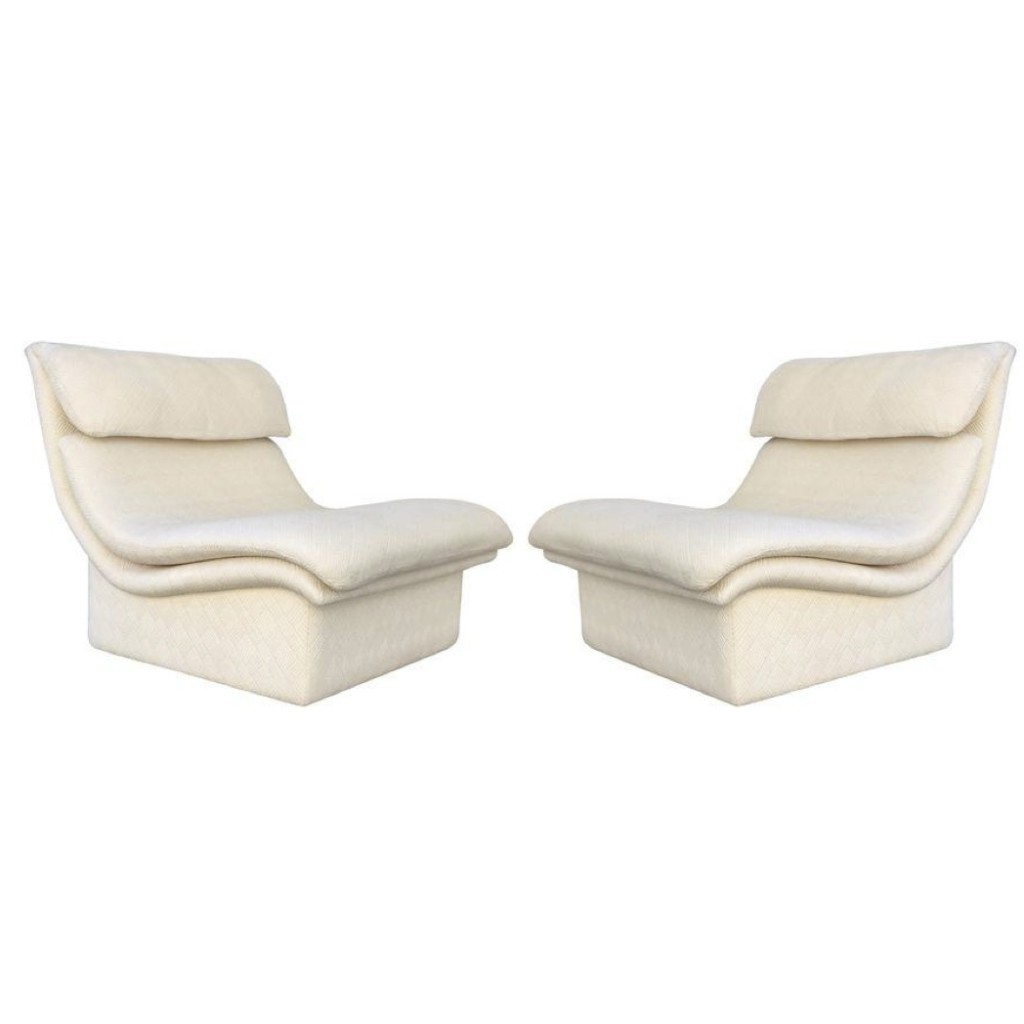 Italian Off-White Chairs, A Pair - Design Plus Gallery