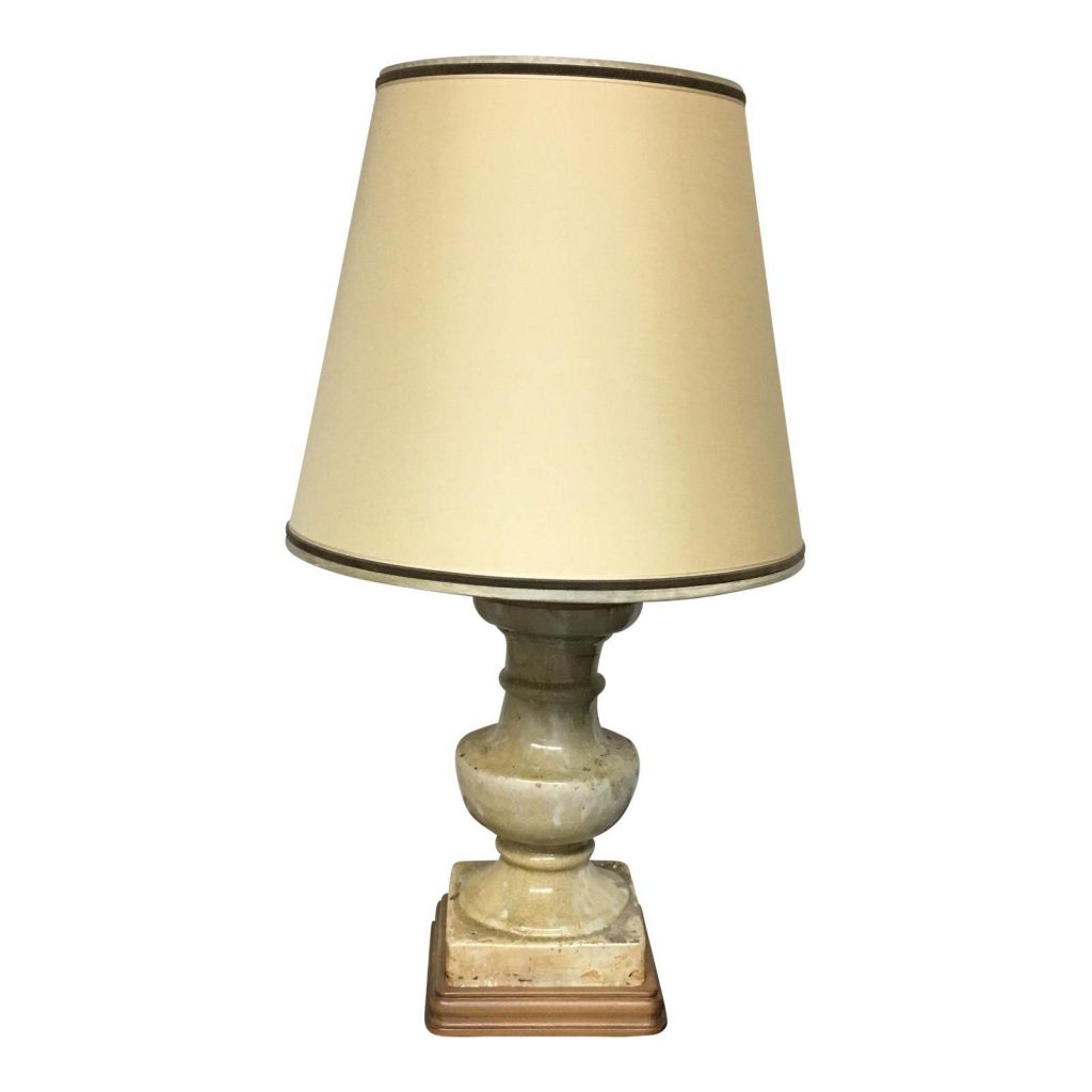 Antique Balustrade Stoneware Table Lamp With Silk Shade - Design Plus ...