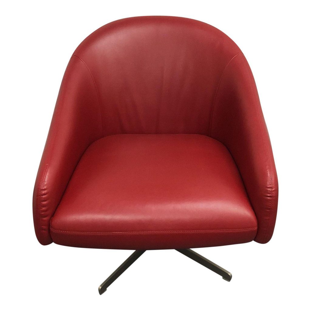 Mid-Century Style Red Swivel Chair - Design Plus Gallery