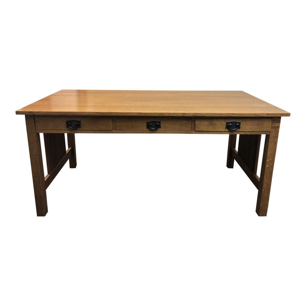 Stickley Mission Spindle Library Table or Desk - Design Plus Gallery