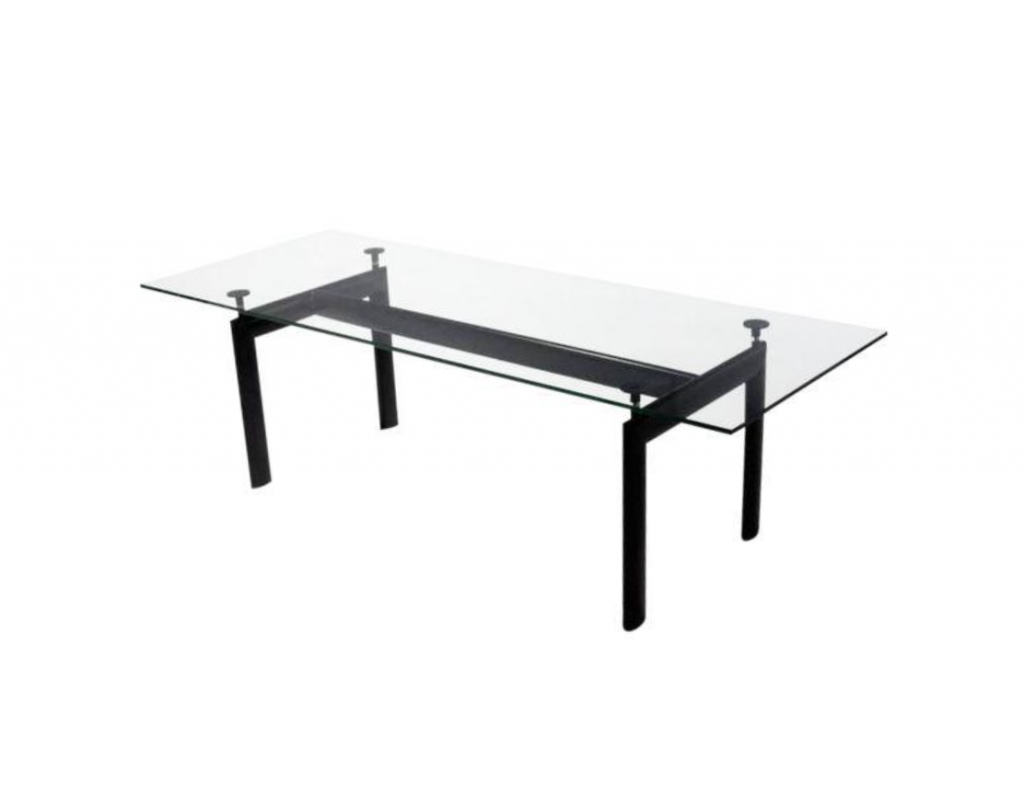 Cassina - LC6 Le Corbusier Black + Glass Dining Table/Desk. Original ...