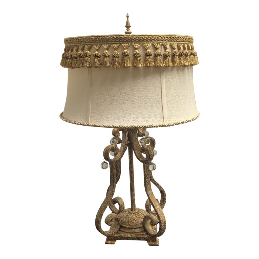 Rococo Distressed Gold Finish Table Lamp | Design Plus Gallery