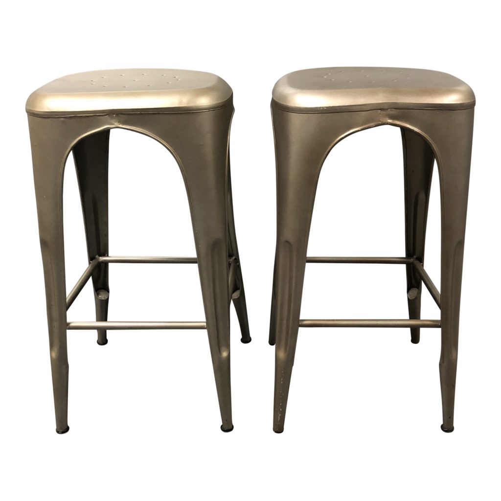 Restoration Hardware "Remy" Backless Bar Stools - a Pair - Design Plus ...