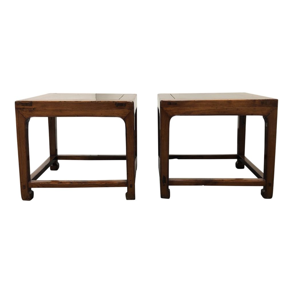 Pair of 19th Century Chinese Rosewood Square Side Tables - Design Plus ...