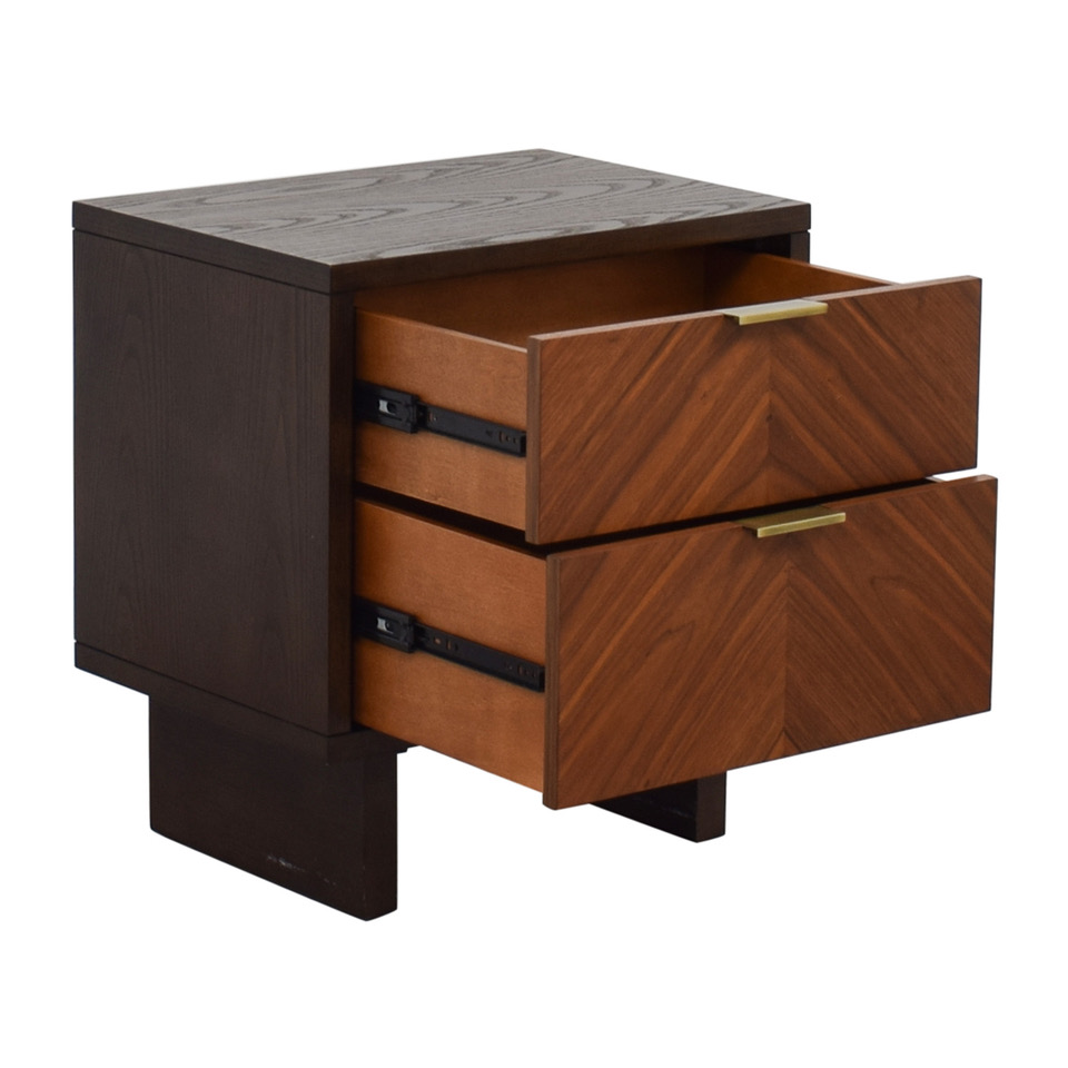 West Elm Two Drawer Chevron Side Table. Original Price 400 Design Plus Gallery