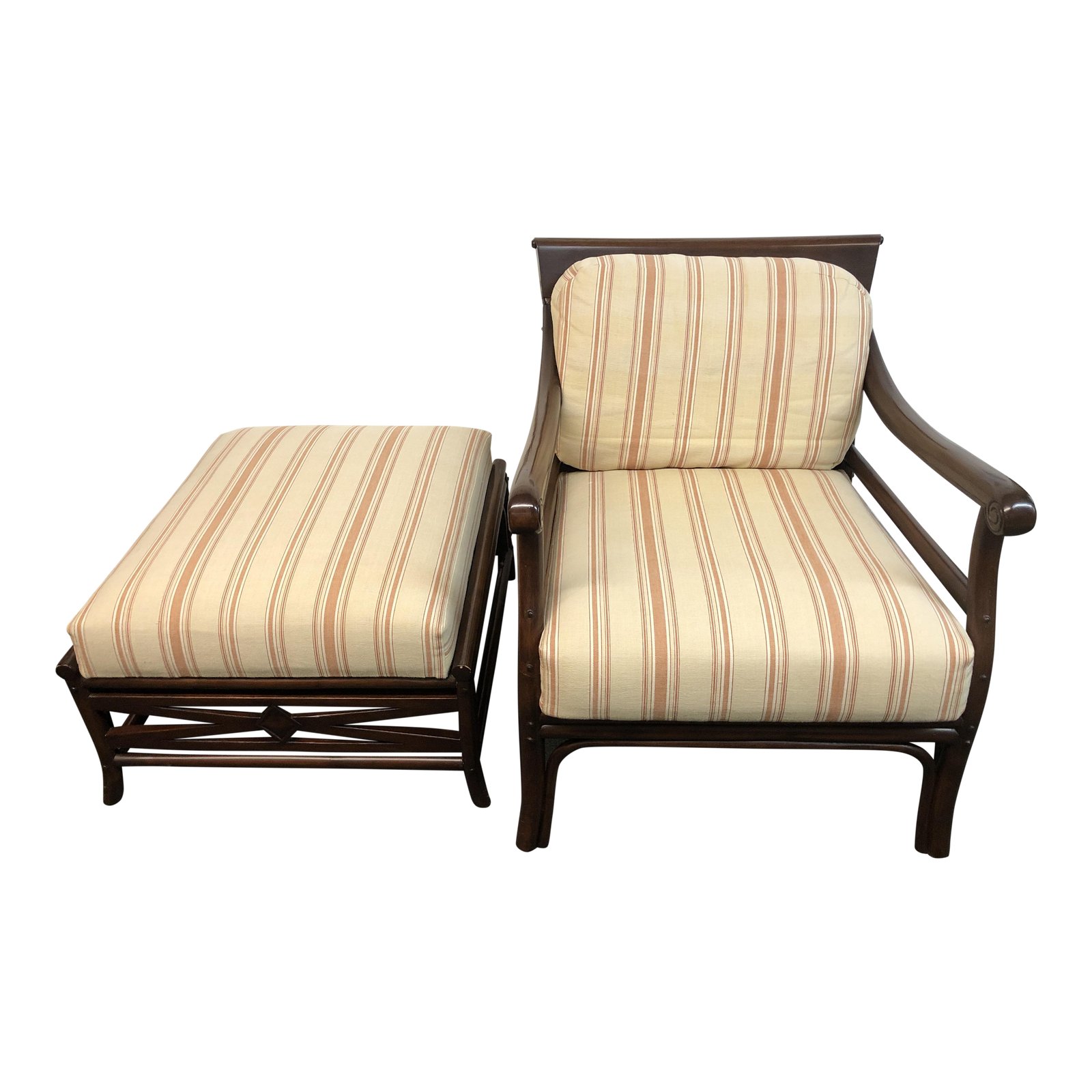 Palecek Arm Chair + Ottoman - Design Plus Gallery