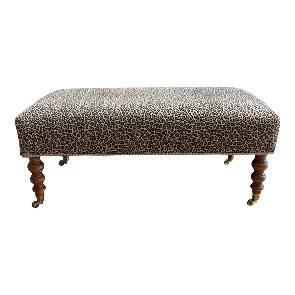 Custom Cheetah Print Upholstered Bench - Design Plus Gallery