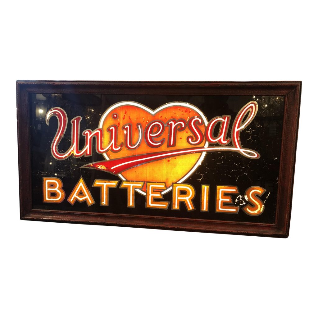 Vintage Universal Batteries Light Up Sign - Design Plus Gallery