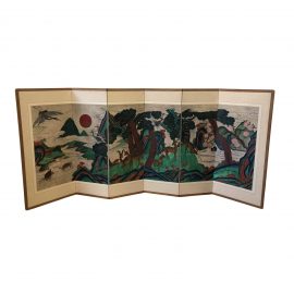 Vintage Six Panel Hand-Painted Korean Screen. Original Price: $1,800 ...