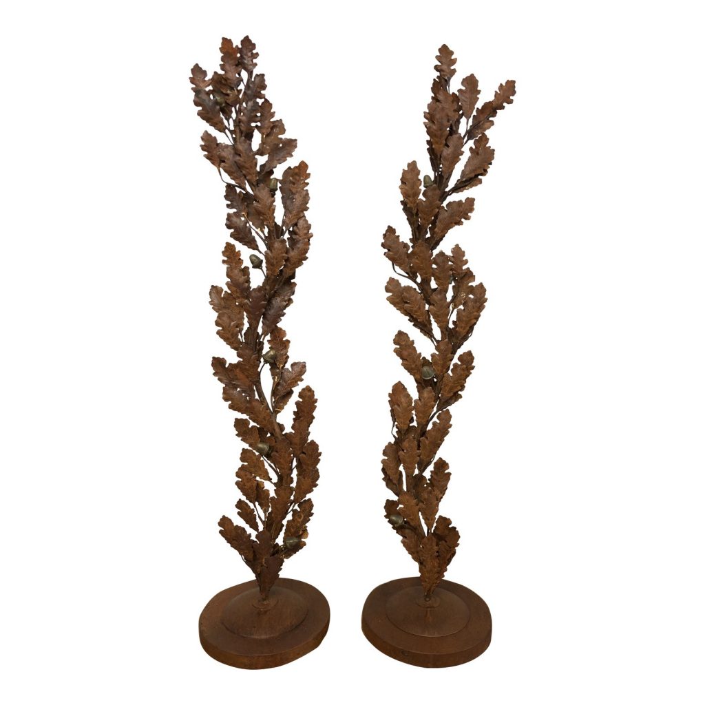 Iron Oak Branch Topiary - a Pair - Design Plus Gallery