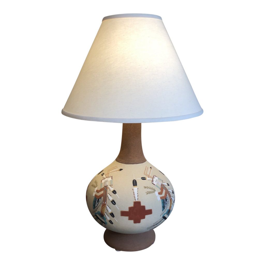 Sand Painted Native American Yei Lamp - Design Plus Gallery