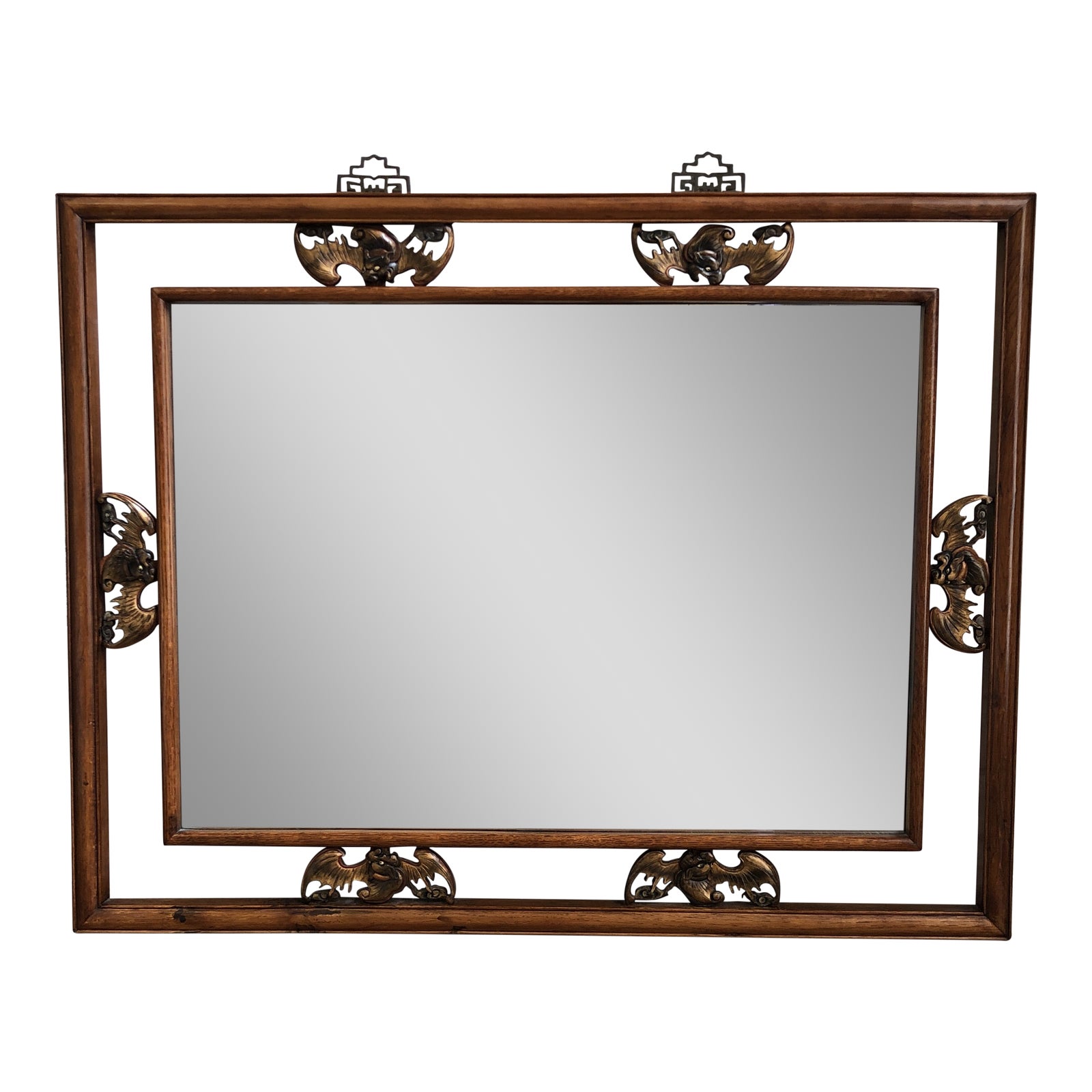 asian-carved-dragon-wood-wall-mirror-1903 - Design Plus Gallery