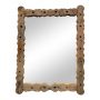 Reclaimed Wood Block Mirror From Nepal - Design Plus Gallery