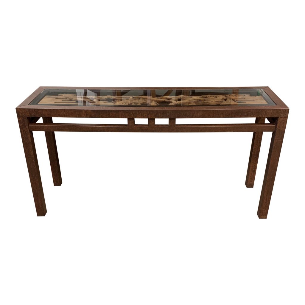 Custom Japanese Metal + Ranma Carving Console Table - Design Plus Gallery