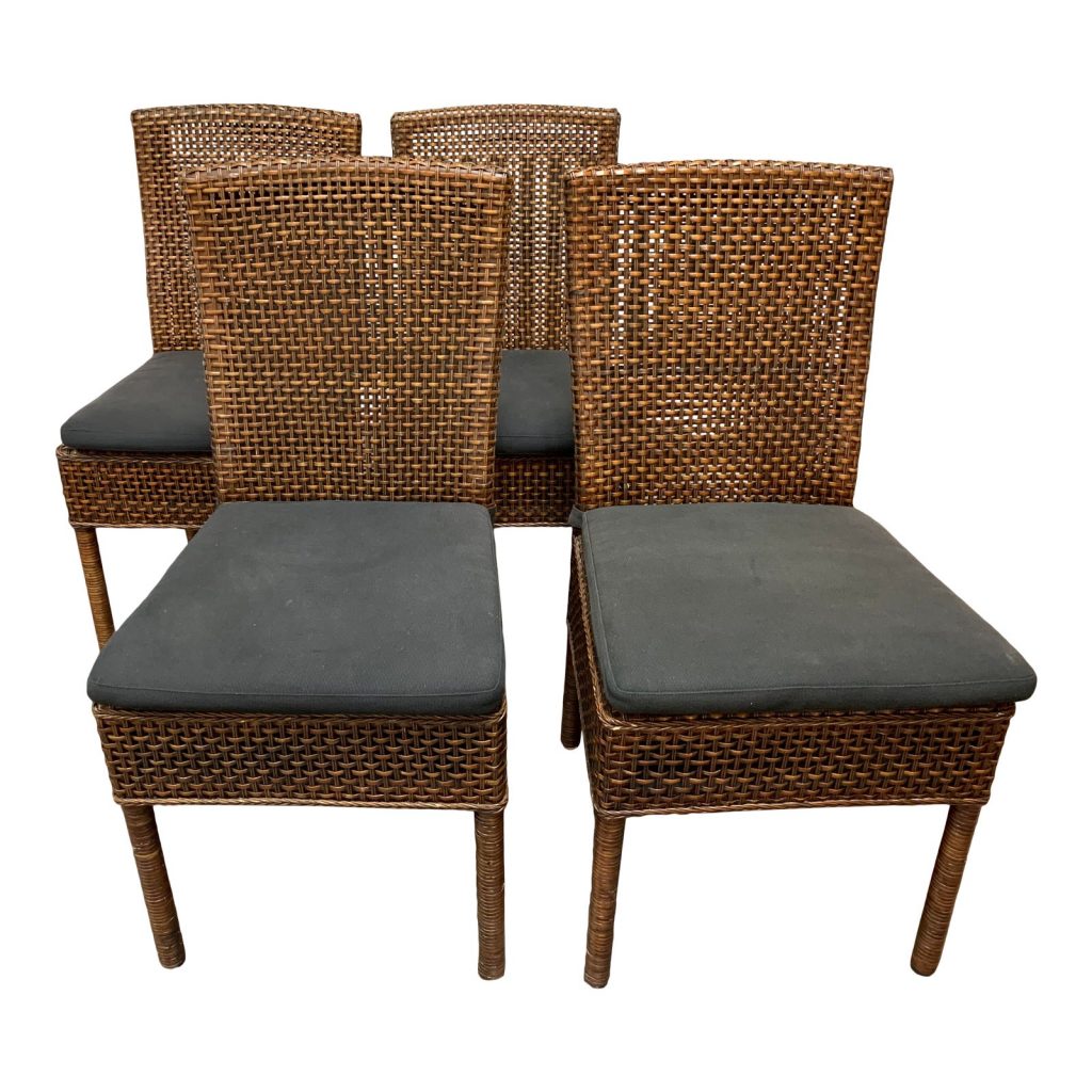 Rattan Dining Room Chairs- Set of Four - Design Plus Gallery