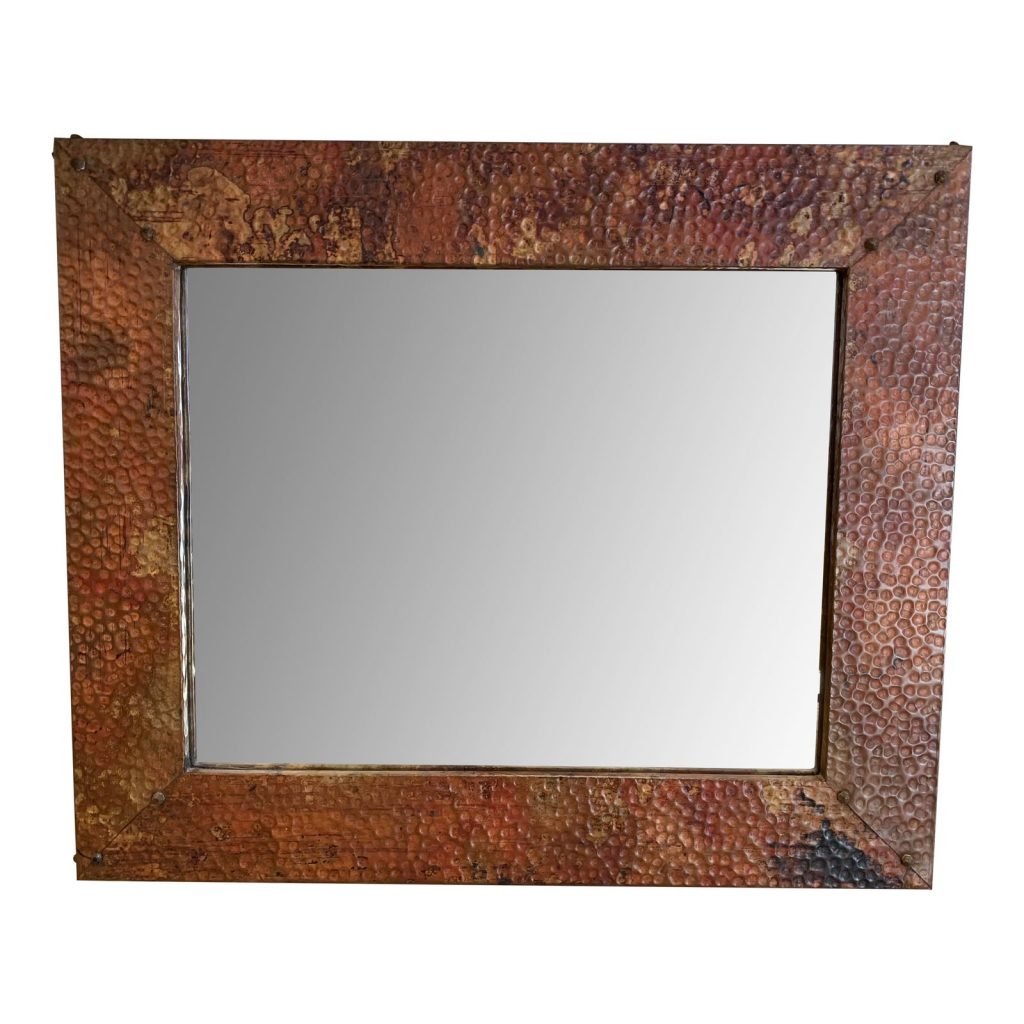 Handcrafted Hammered Copper Framed Wall Mirror - Design Plus Gallery