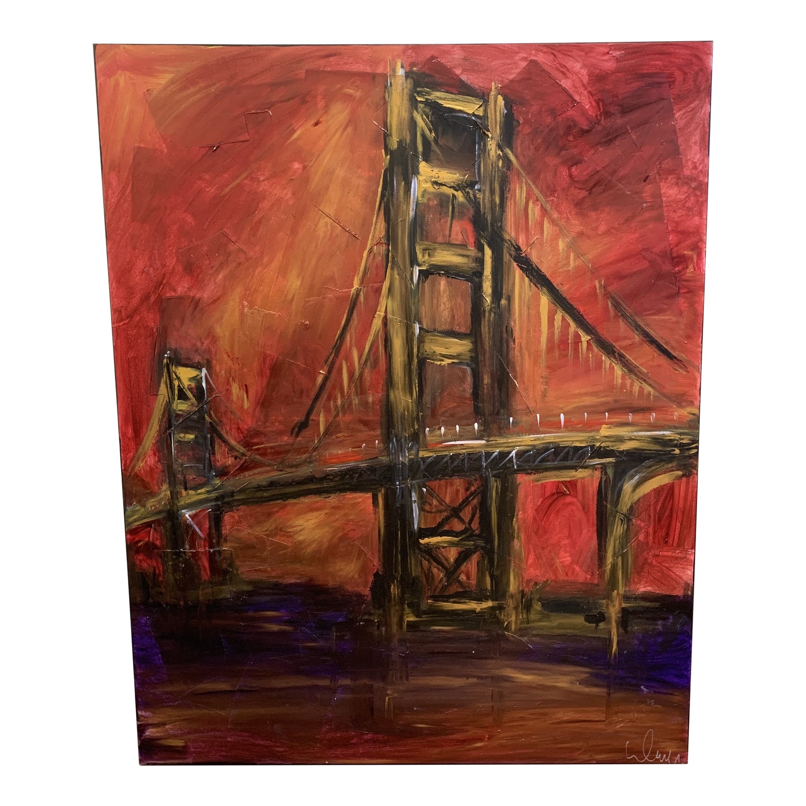 Warren Knapp Acrylic Painting Golden Gate Bridge - Design Plus Gallery