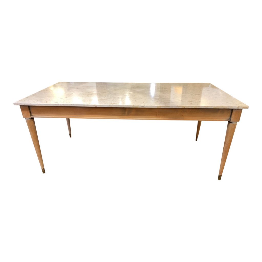 Custom Italian Marble Top Dining Table - Design Plus Gallery