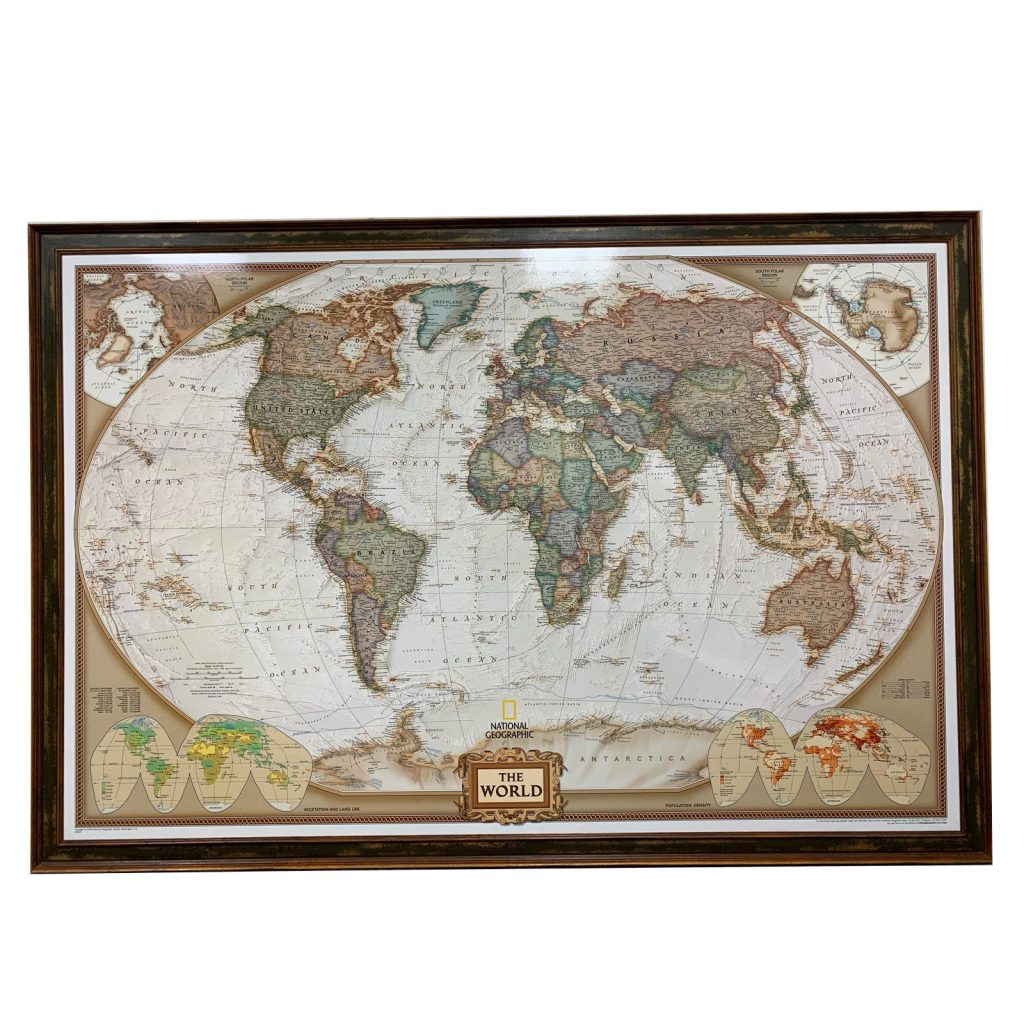 National Geographic Custom Framed World Map - Design Plus Gallery