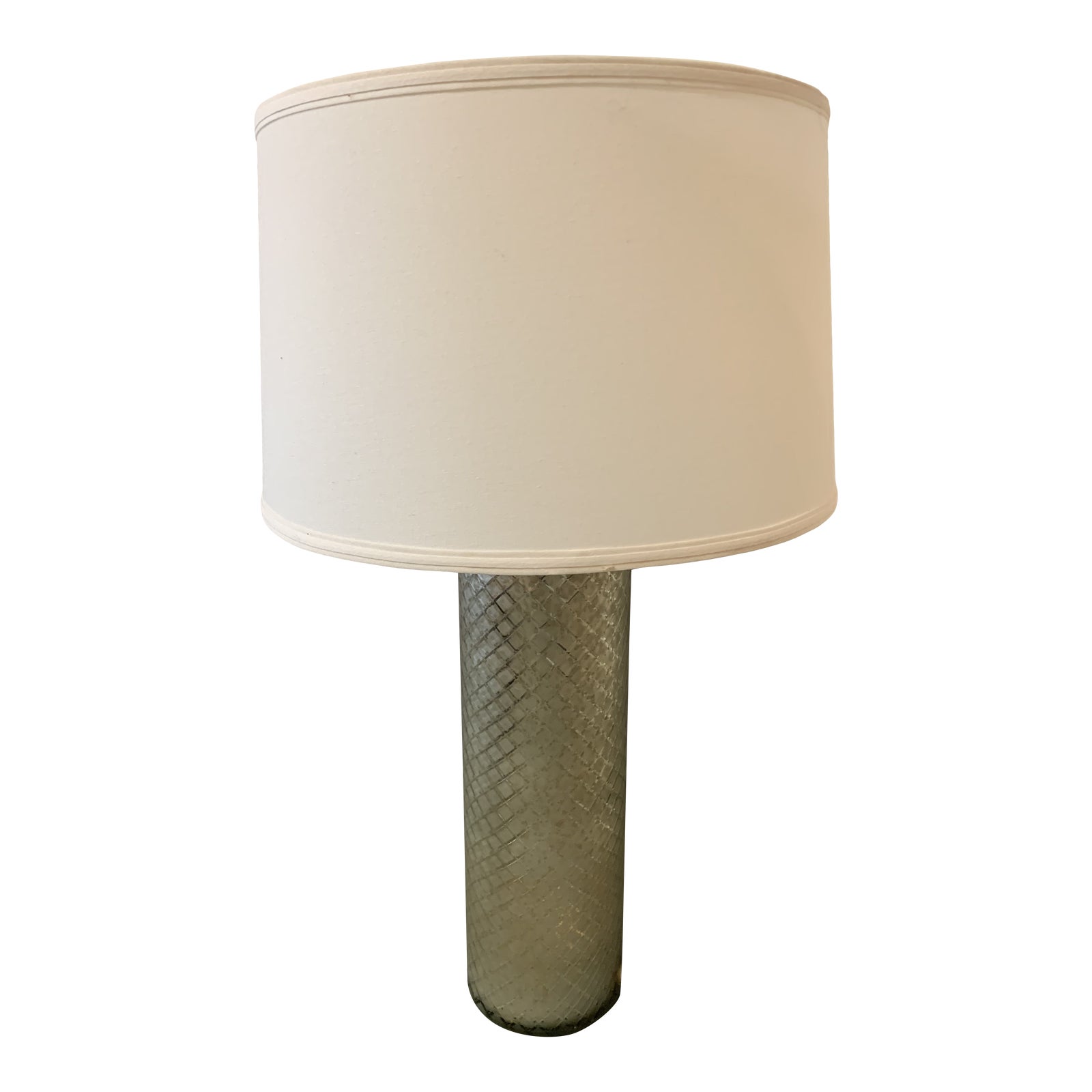 ethan-allen-lattice-glass-table-lamp-with-shade-3818 - Design Plus Gallery