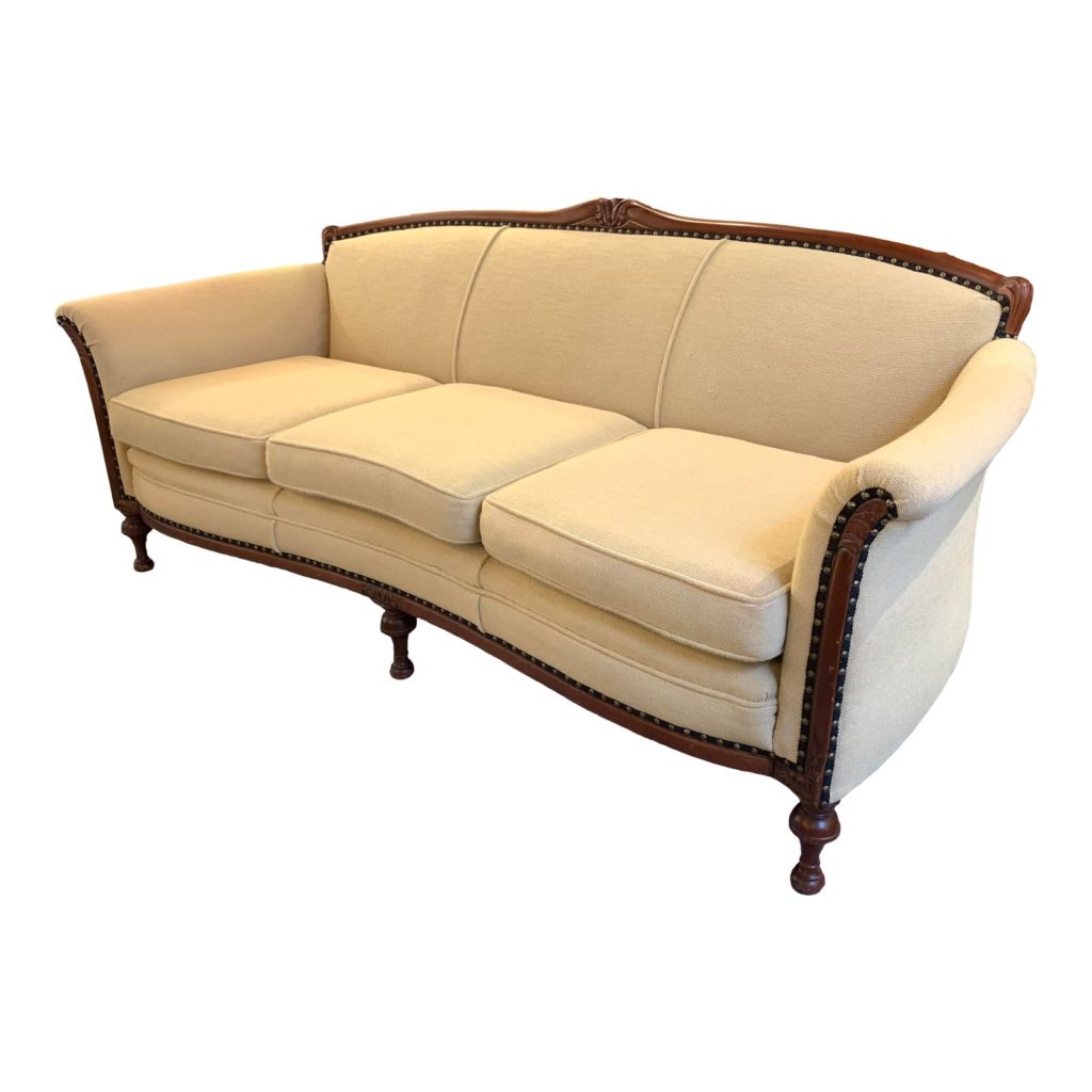 Vintage Wood Framed Sofa - Design Plus Gallery