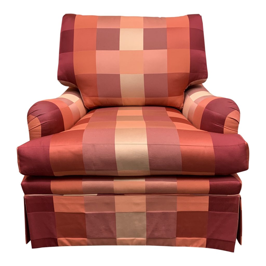 Custom Plaid Pattern Silk Chair - Design Plus Gallery