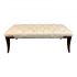 Baker Furniture Tufted Ivory Leather Bench - Design Plus Gallery