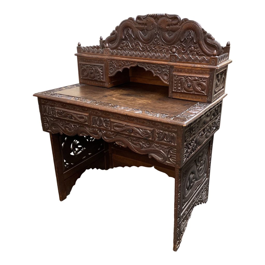 Early 20th Century Carved Chinese Dragon Desk - Design Plus Gallery
