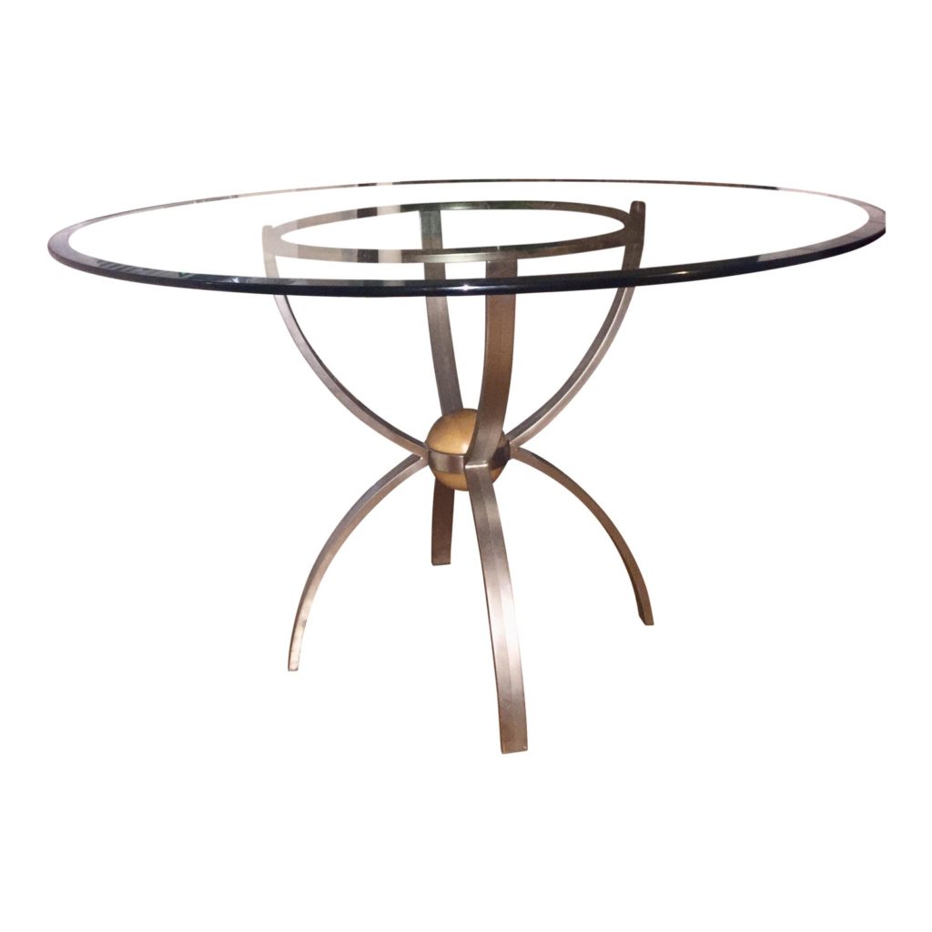 Ethan Allen Radius Round Glass Top Table. Original Price: $2,900 ...