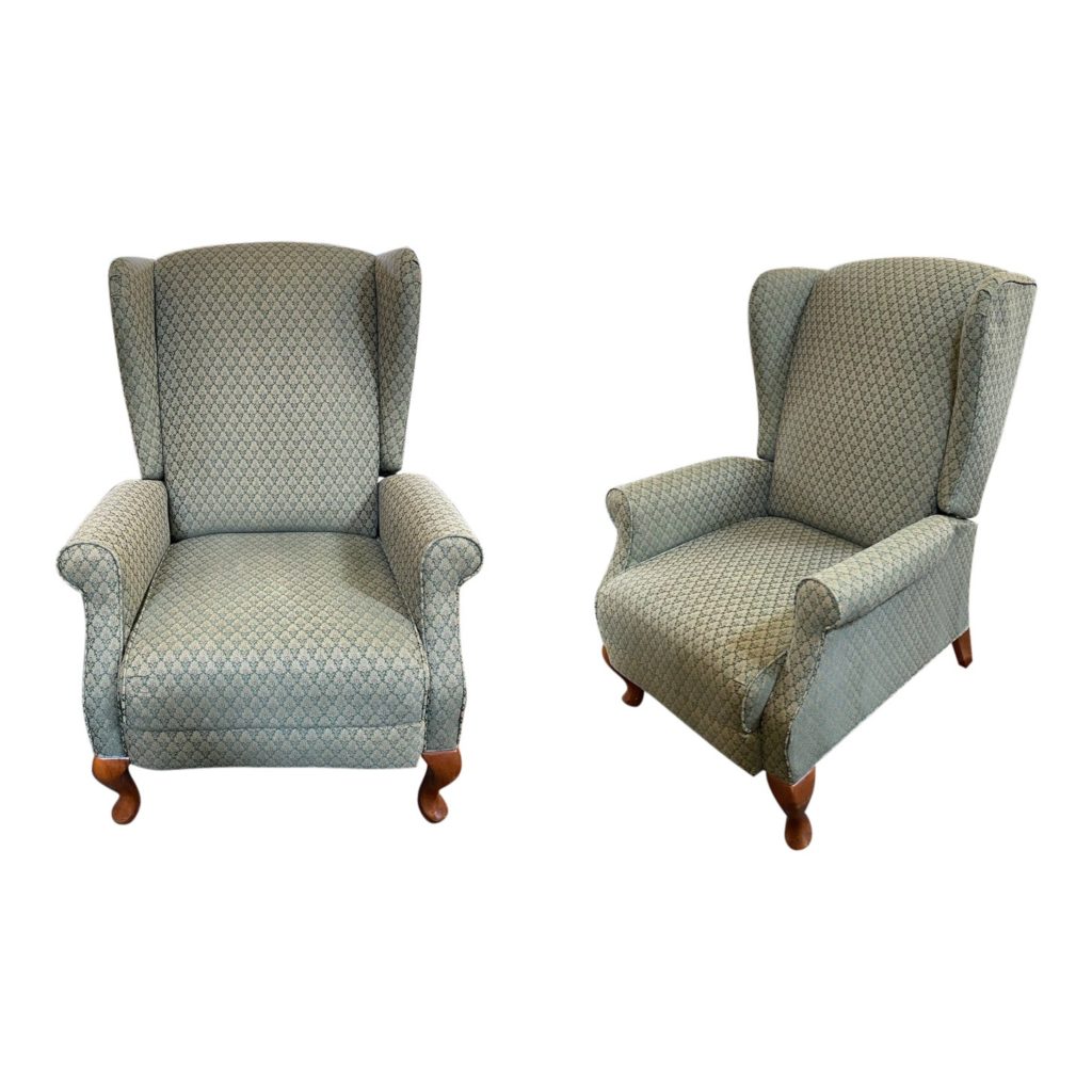 Lazy Boy Wingback Reclining Chairs, a Pair - Design Plus Gallery