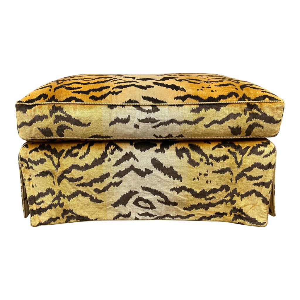 Custom Design Lee Jofa Tiger Oro Silk Ottoman. Original Price: $7,000 ...