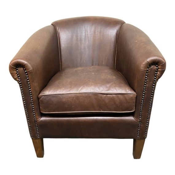 Restoration Hardware Barrel Back Leather Chair Design Plus Gallery