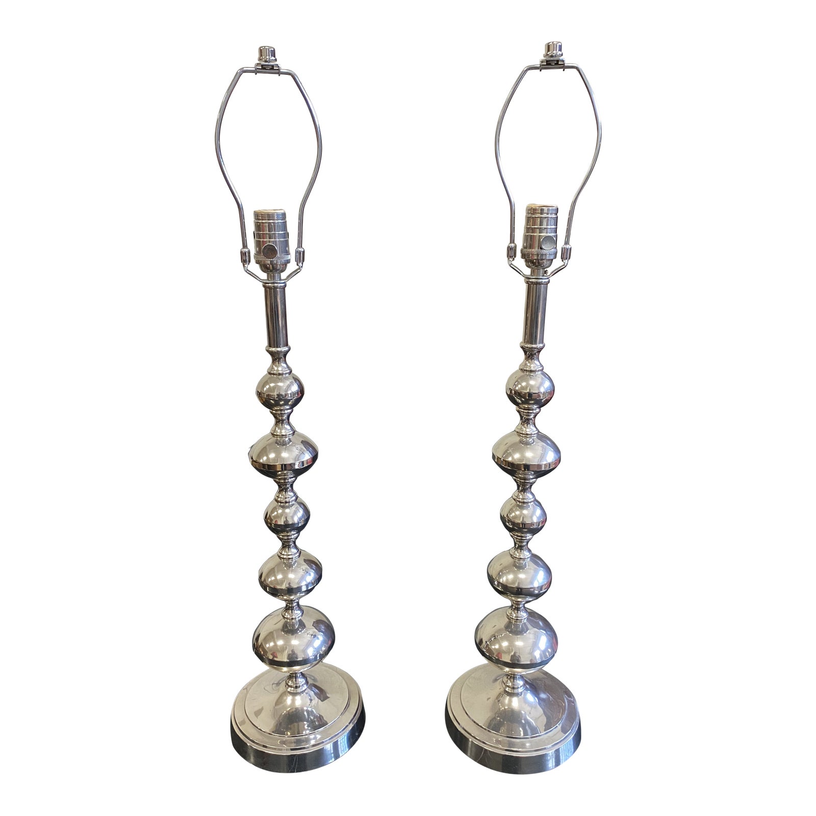 late-20th-century-chrome-table-lamps-a-pair-2495 - Design Plus Gallery