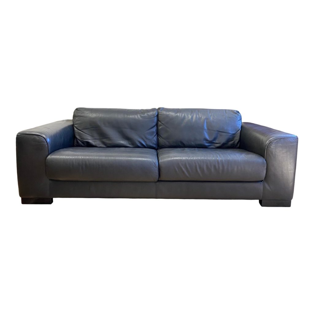 Maurice Villency Italian Black Leather Sofa. Original Price: $7,000 ...