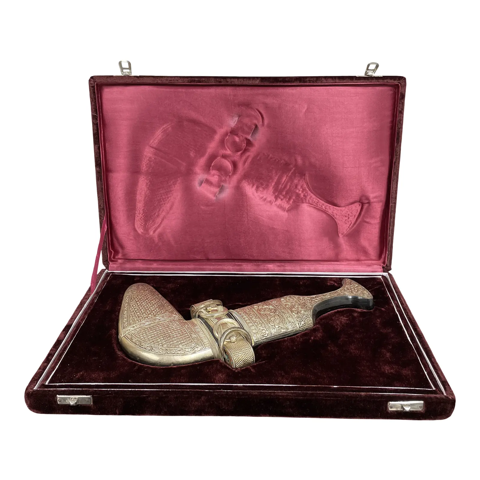 Mid 20th Century Ornate Scrabbage Dagger + Velvet Case - Design Plus ...