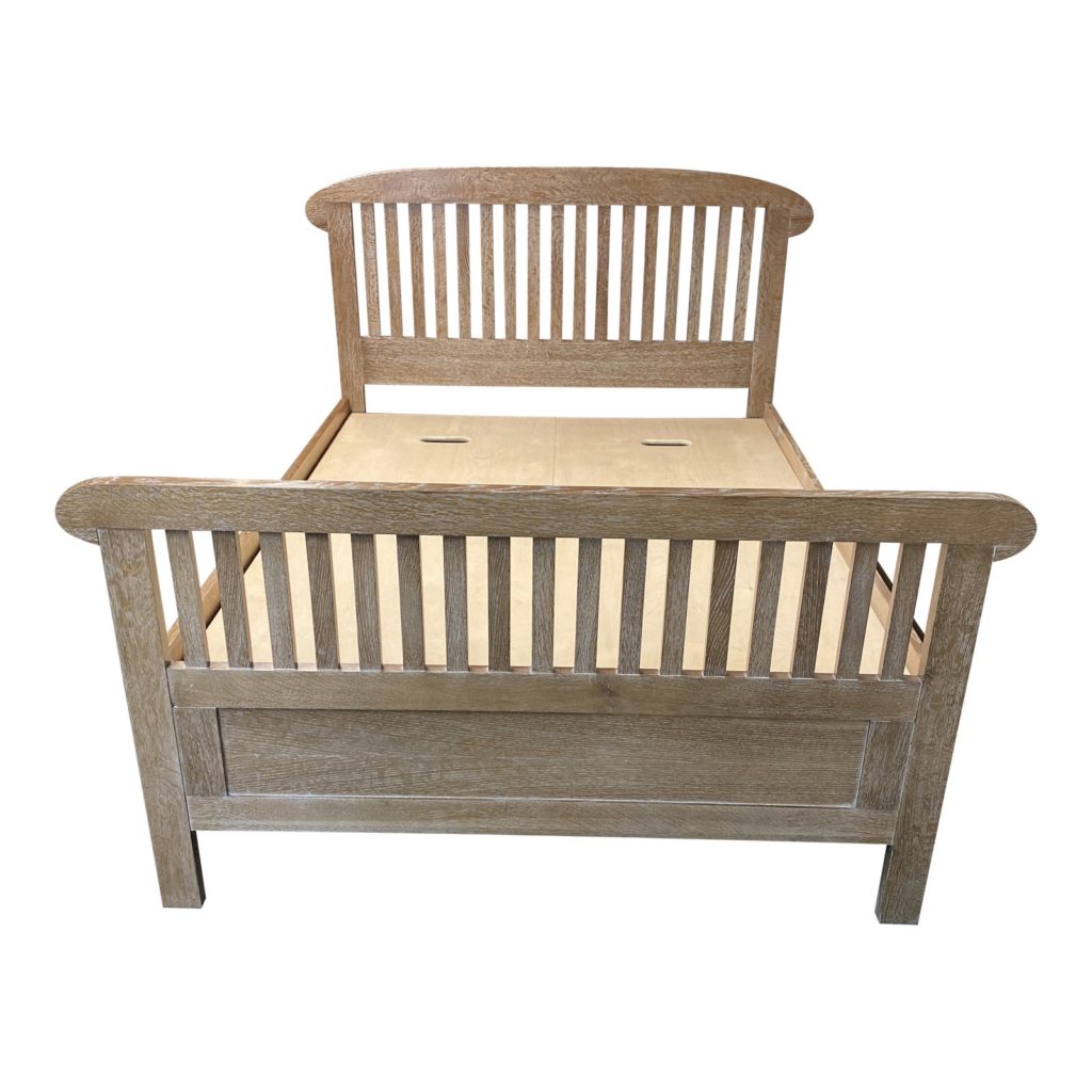 Full Size Custom Cerused Oak Bed Frame - Design Plus Gallery