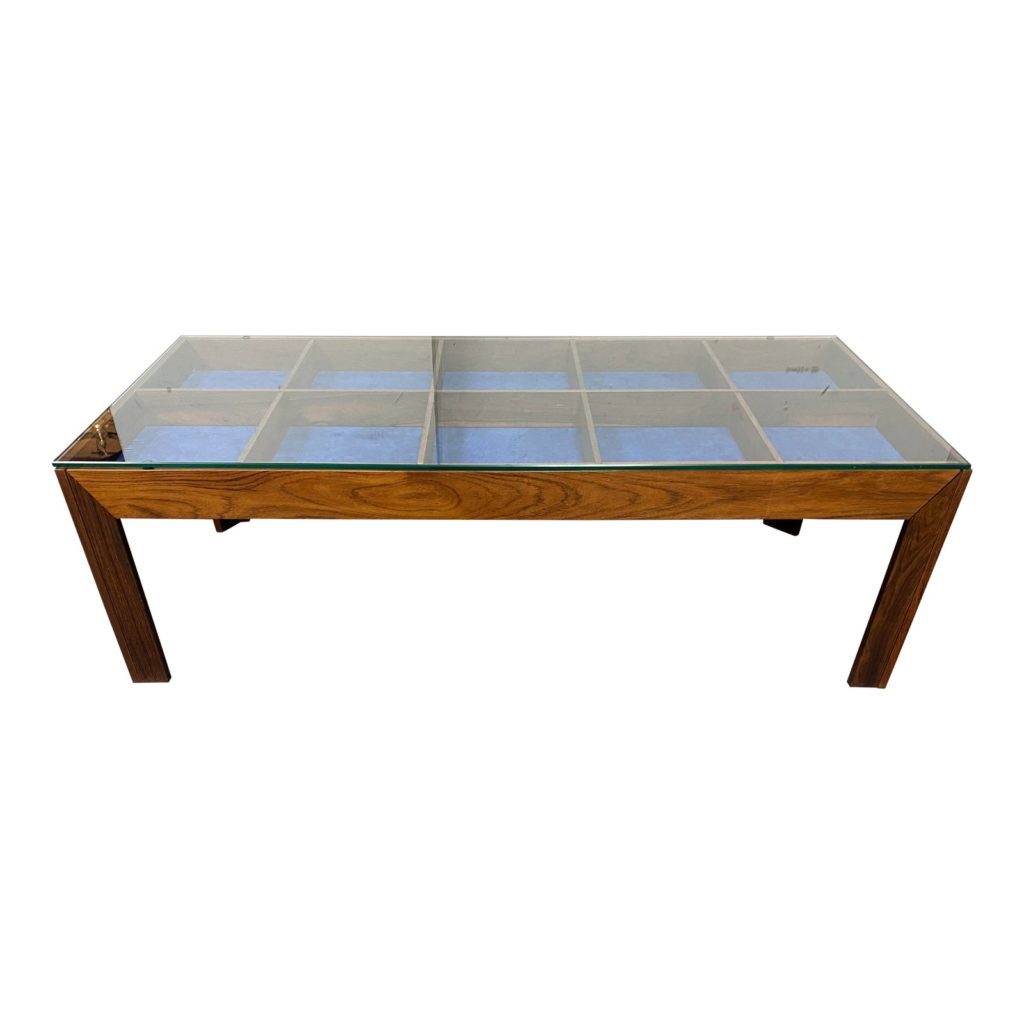 Rosewood Veneer + Velvet Display Coffee Table - Design Plus Gallery