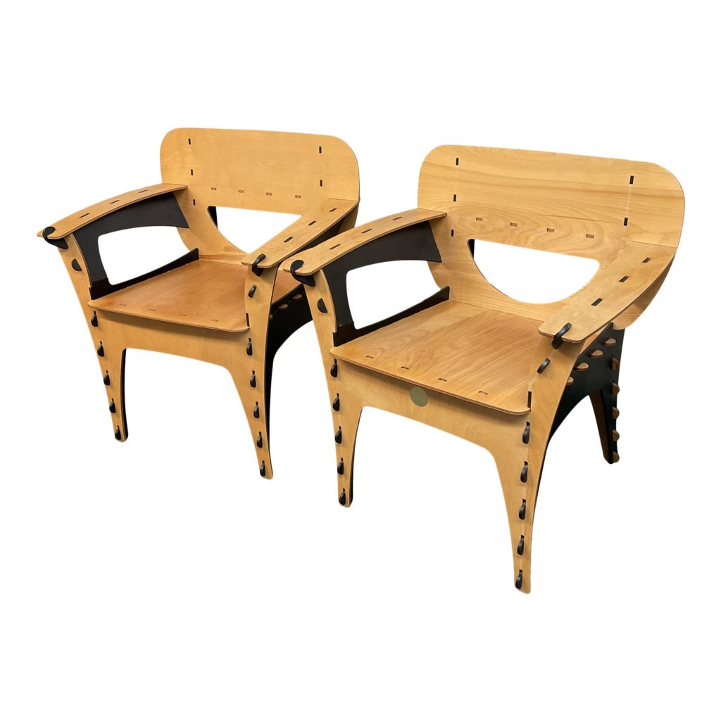 David Kavecki Studios Puzzle Chairs, a Pair - Design Plus Gallery