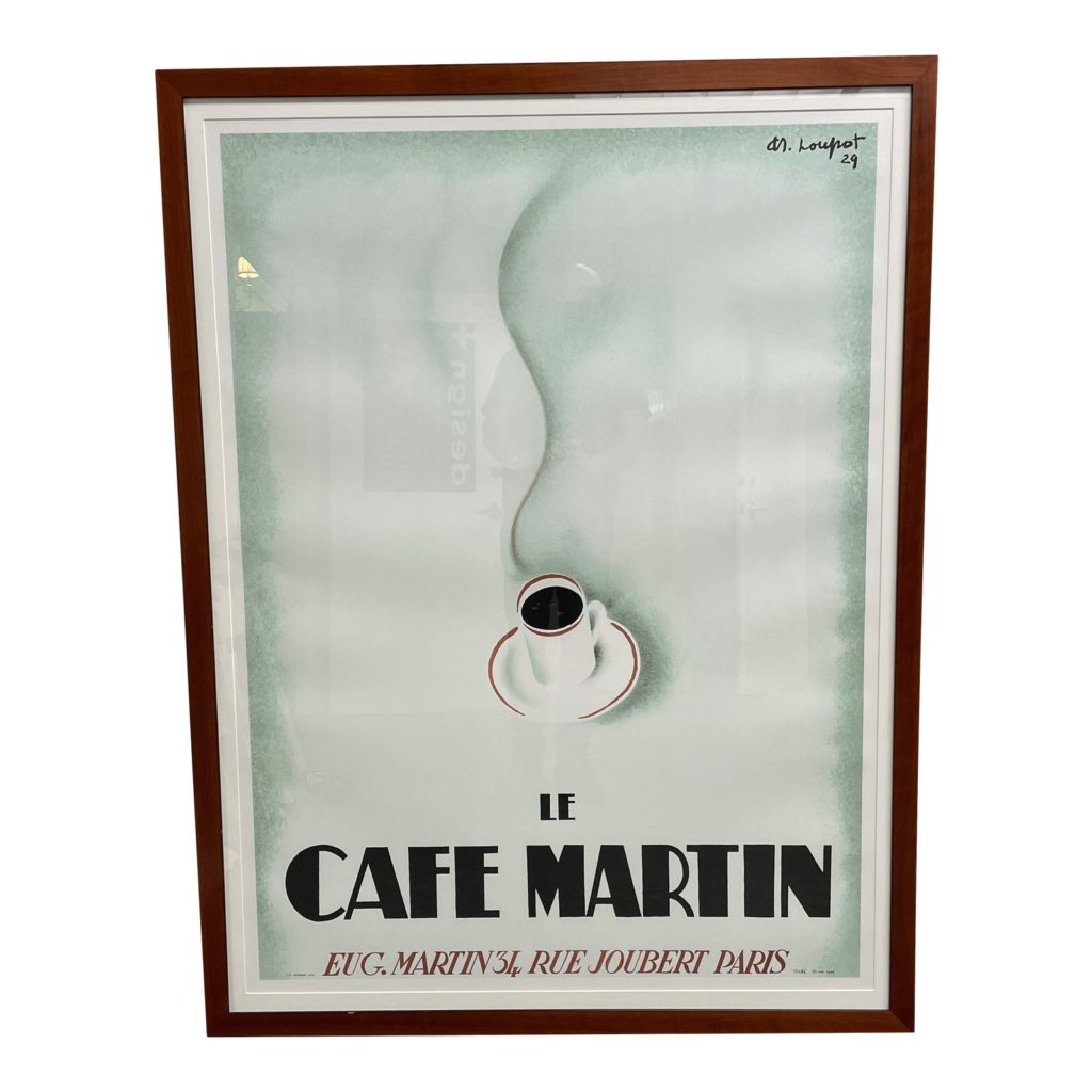 Early 20th Century Reproduction French Poster "Le Cafe Martin" - Custom ...