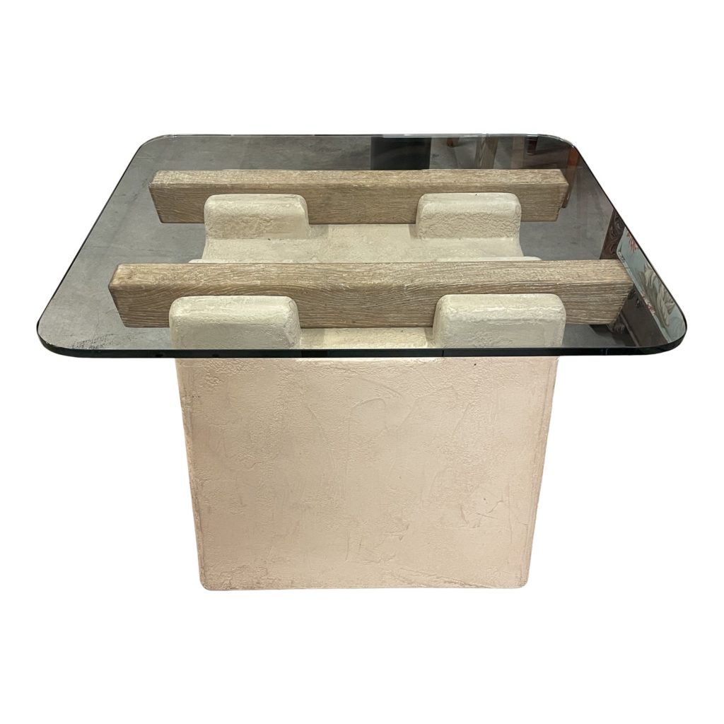 Late 20th Century South Western Rustic Glass Top Side Table - Design ...