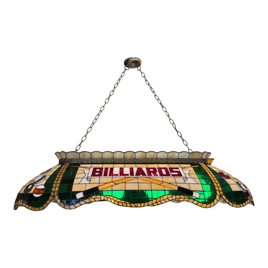 Tiffany Style Billiards Game Room Four Light Fixture - Design Plus Gallery