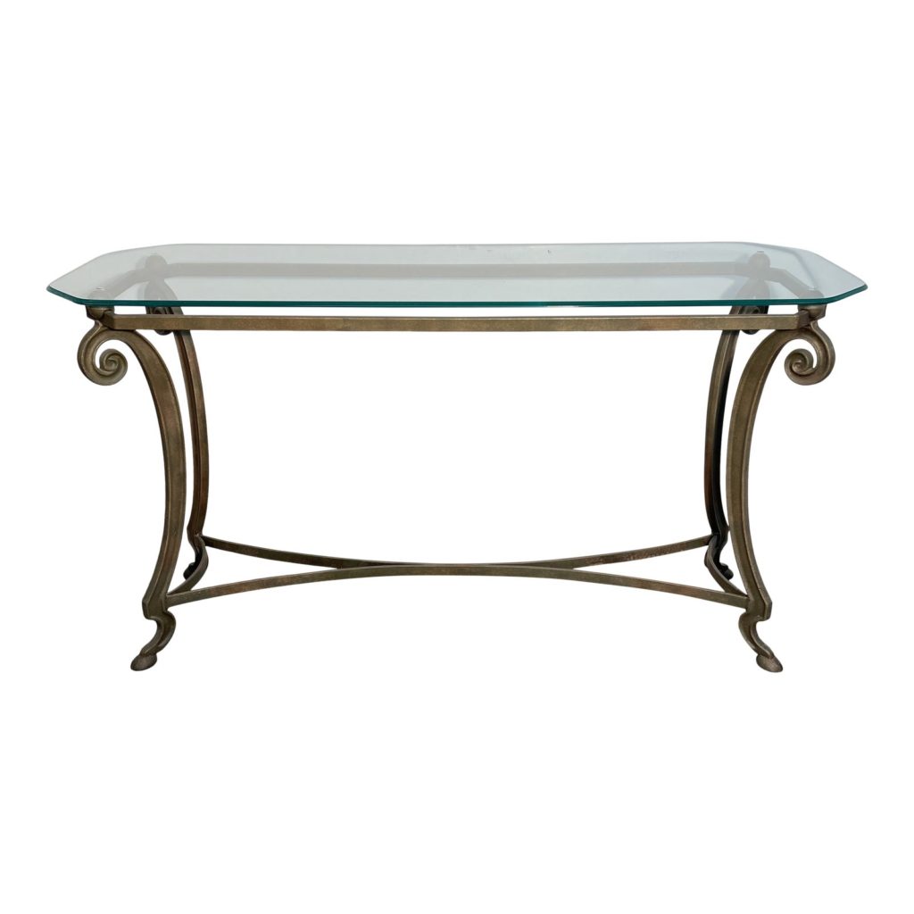 Post Modern French Provincial Bronze + Glass Console Table - Design ...