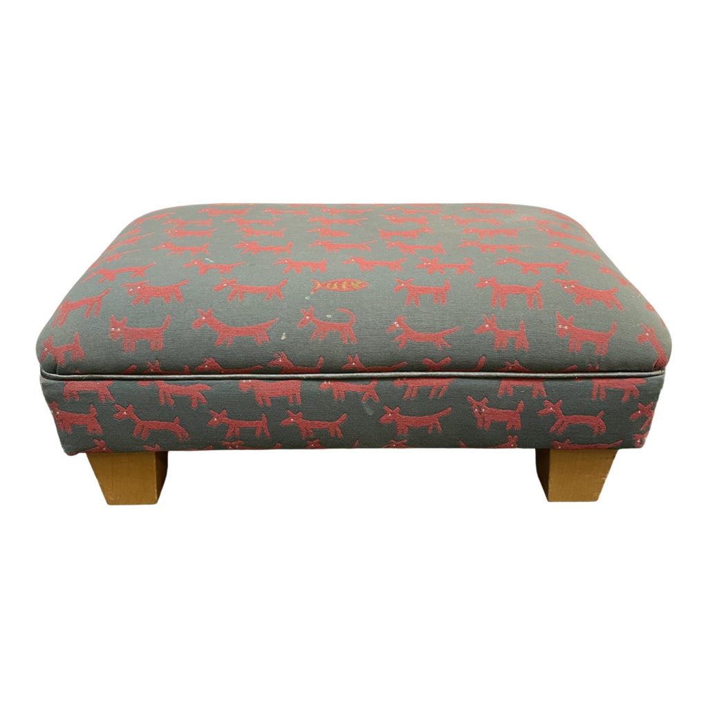Contemporary Puppy Print Custom Ottoman - Design Plus Gallery