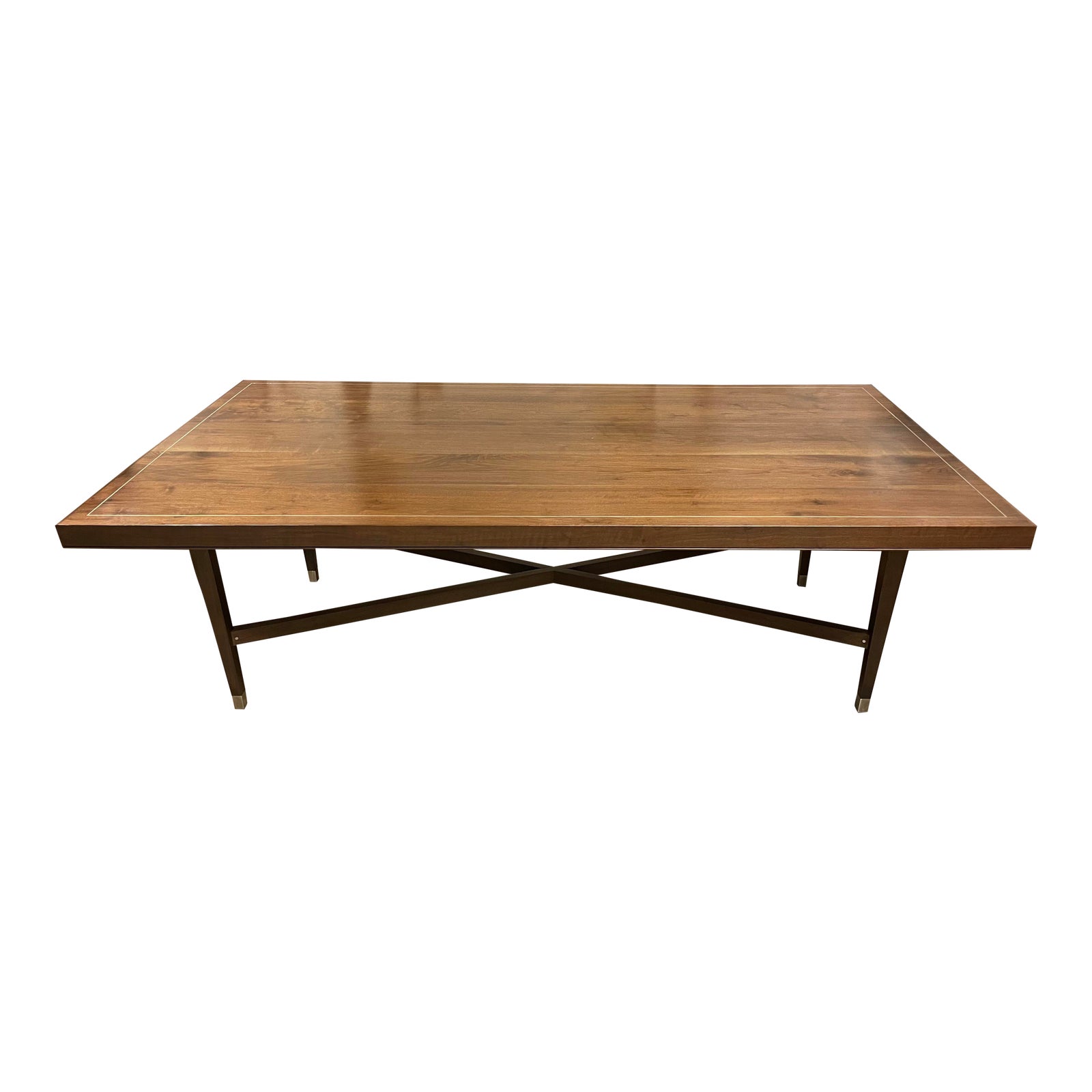 Custom Contemporary Dining Table With Pewter Inlay - Design Plus Gallery