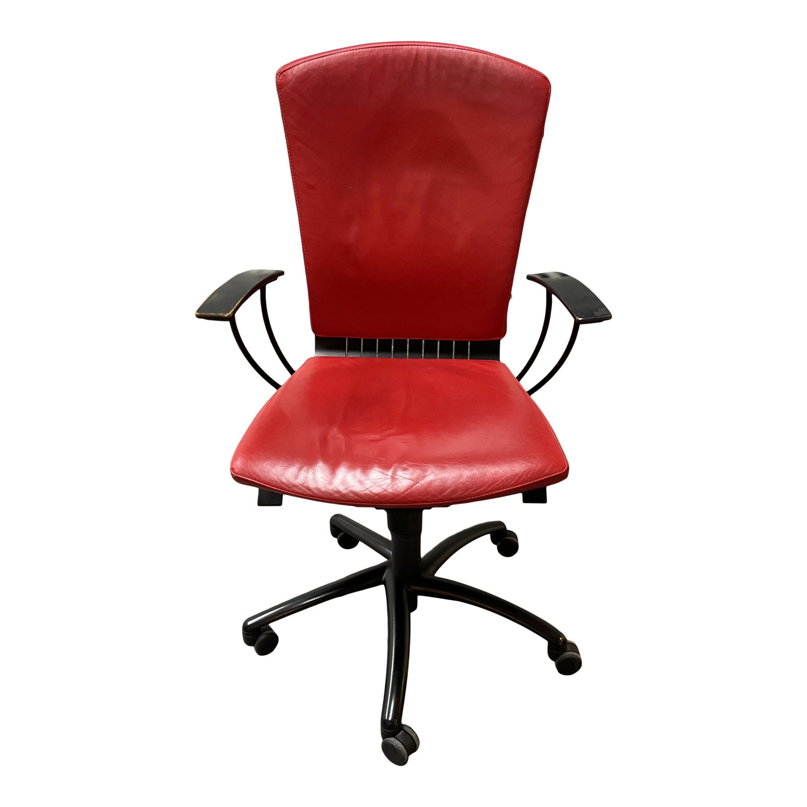 Sitag Red Leather Office Chair - Design Plus Gallery