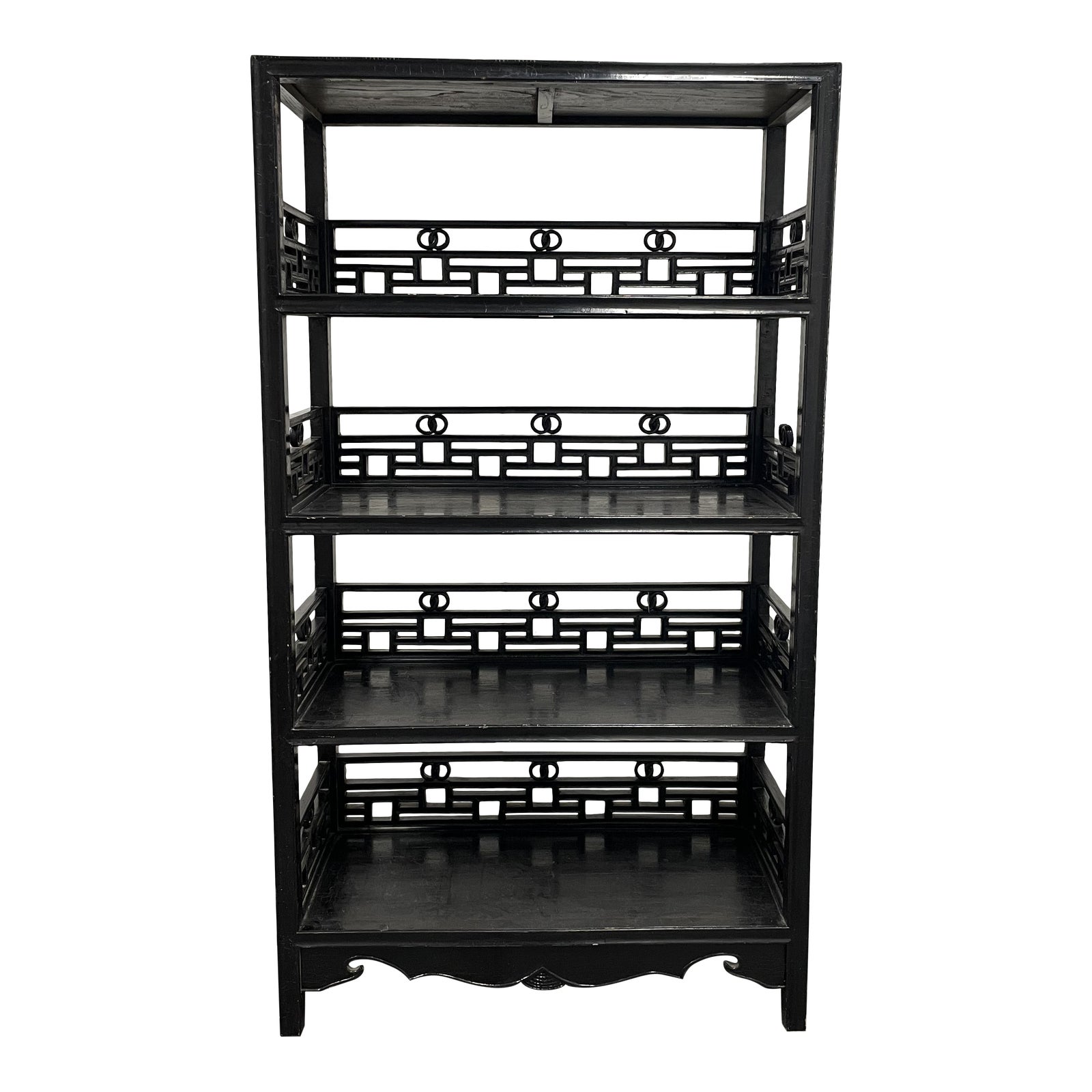 vintage-asian-influenced-black-lacquered-bookcase-9882 - Design Plus ...